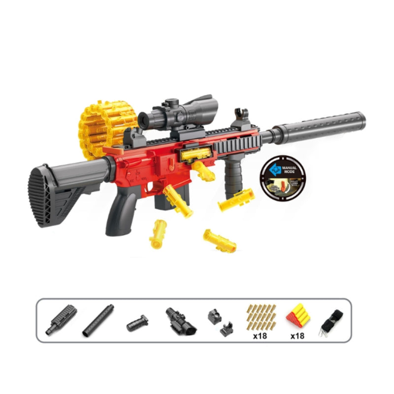 Shell Throwing Soft Bullets Gun Set Red Price In Pakistan | Toygenix.com.pk