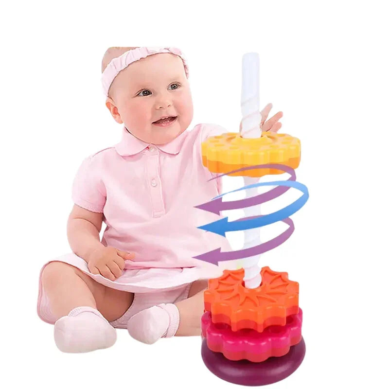 Baby Sensory Spin Gears Stacking Rings For Early Education Toy At Best ...