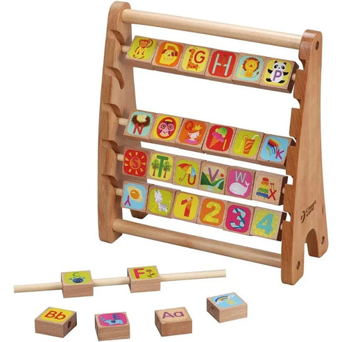 Classic World Alphabet Abacus with Animals Colorful Wooden Learning Set ...