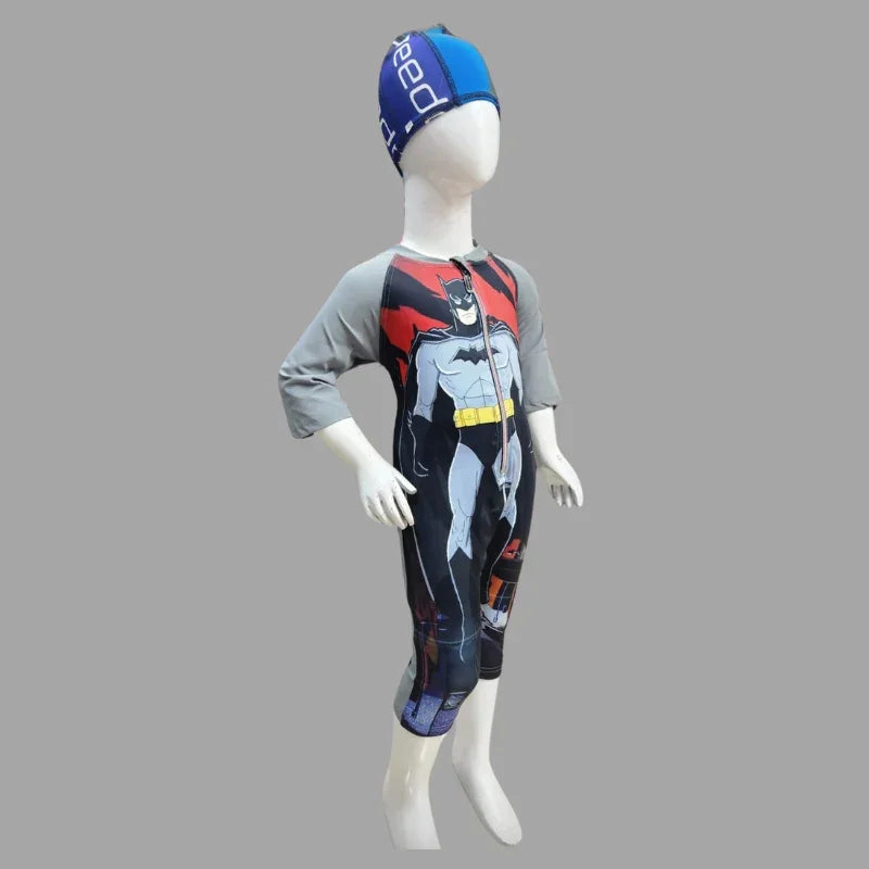 Batman Zipper Swimming Costume With Cap For Kids Price In Pakistan ...