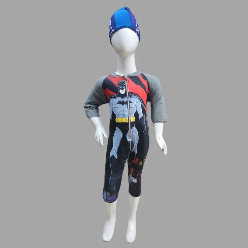Batman Zipper Swimming Costume With Cap For Kids Price In Pakistan ...